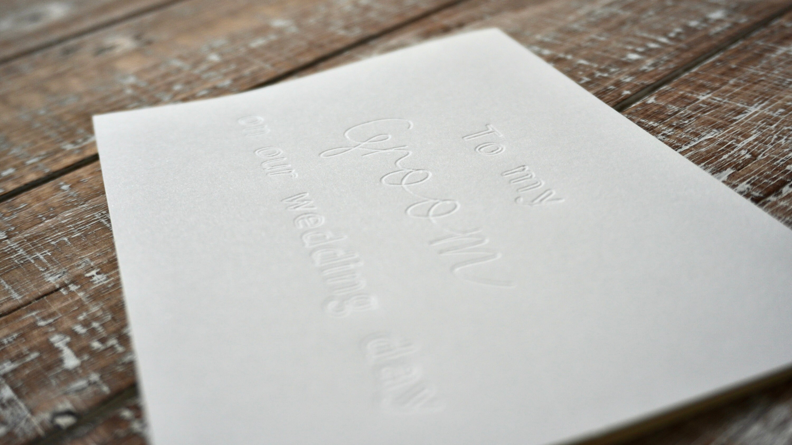 Groom Letter Letter to My Groom Card Debossed Imprinted minimalist - Etsy