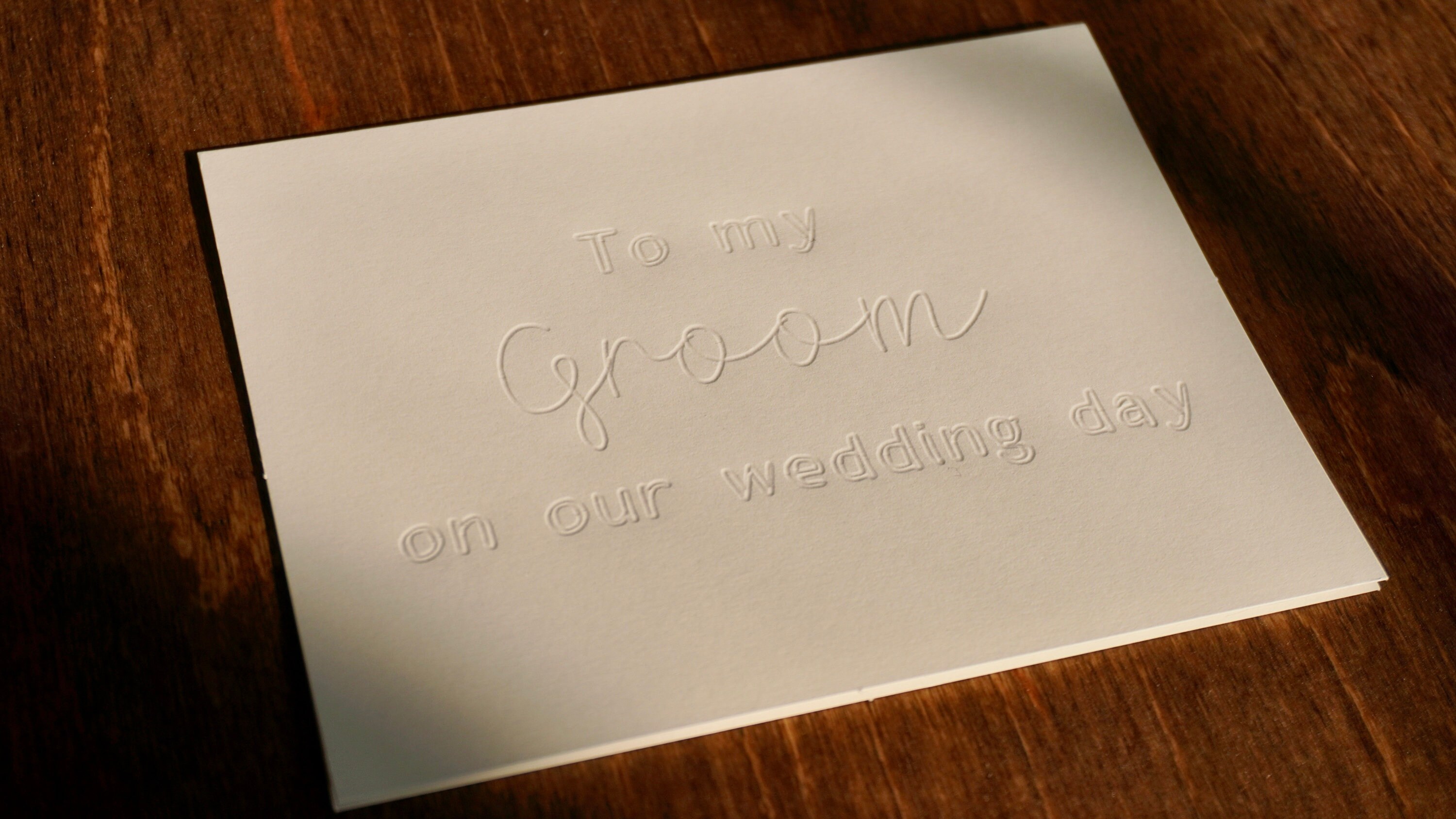 Groom Letter Letter to My Groom Card Debossed Imprinted minimalist - Etsy