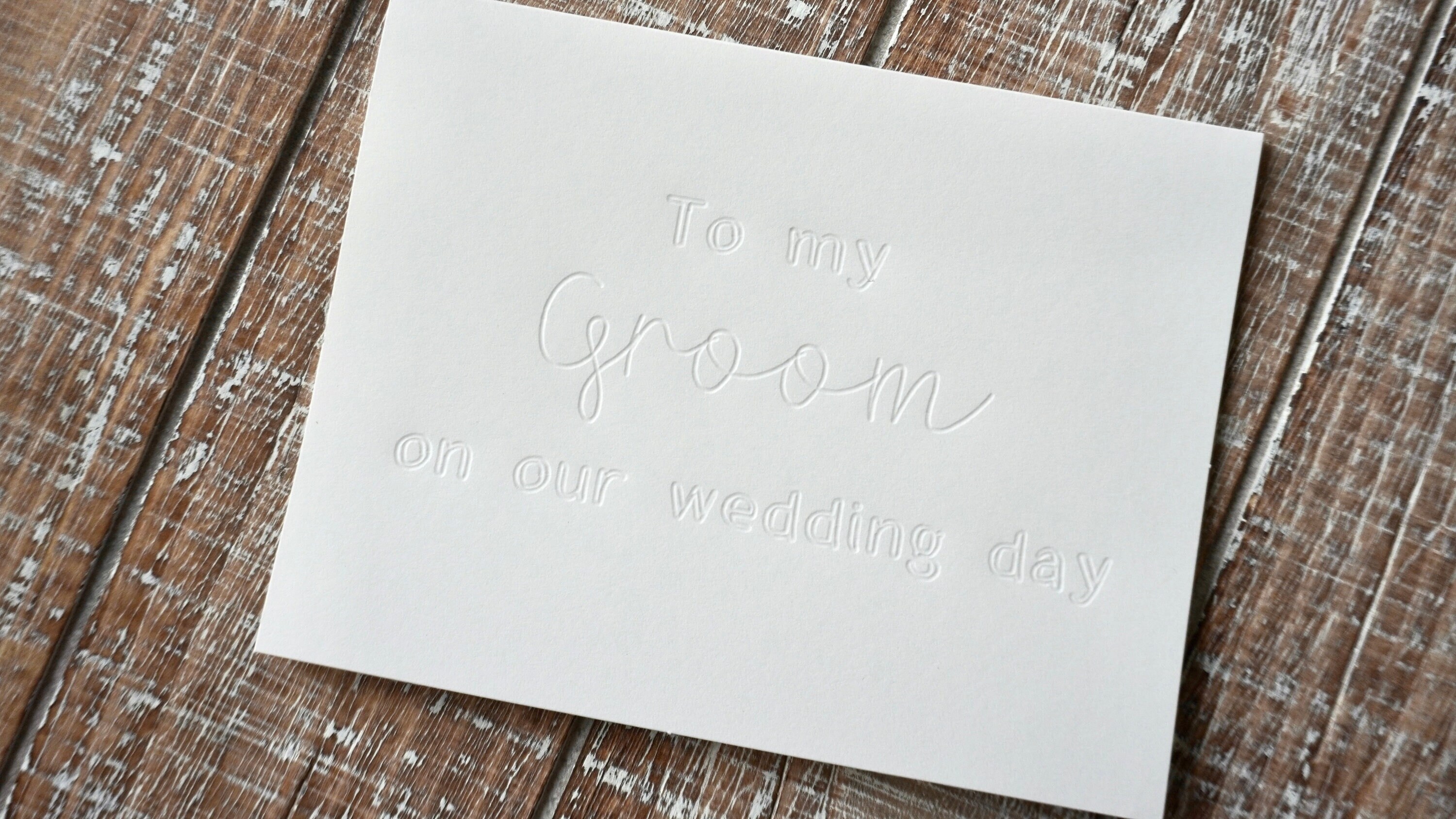 Groom Letter Letter to My Groom Card Debossed Imprinted minimalist - Etsy