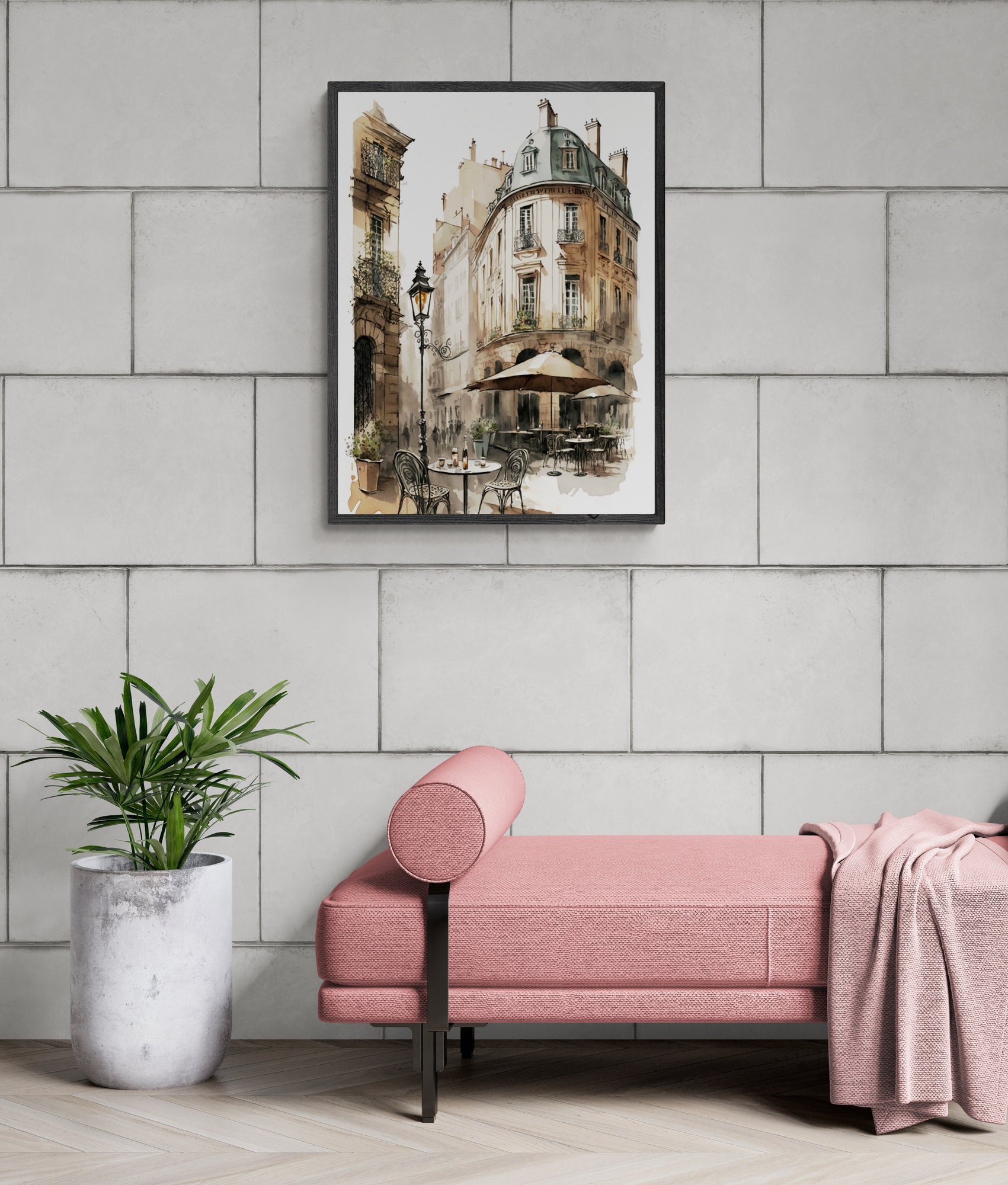 French Cafe Paris Cafe Print Water Color Instant Wall Art - Etsy