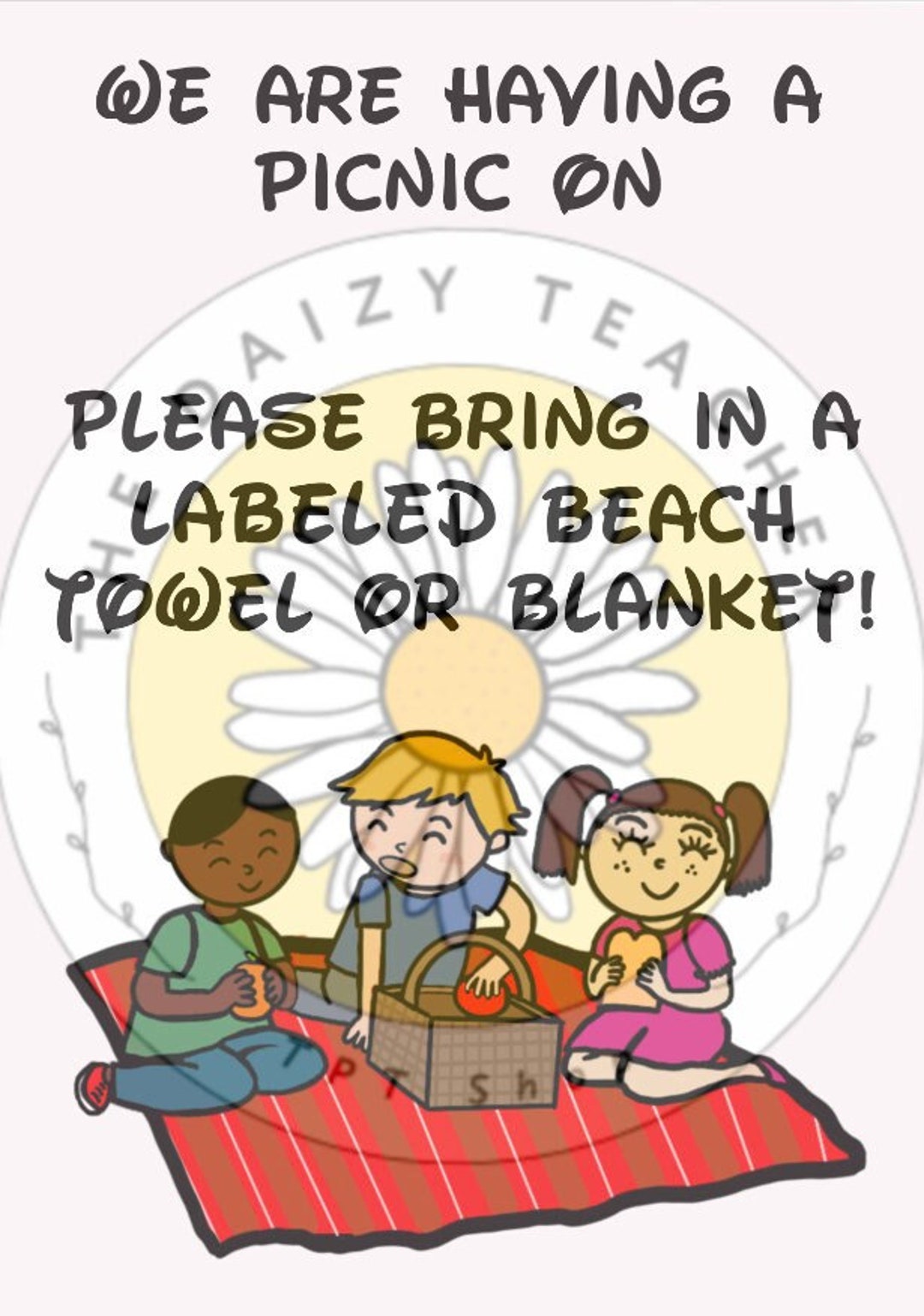 Picnic Take Home Flyer - Etsy