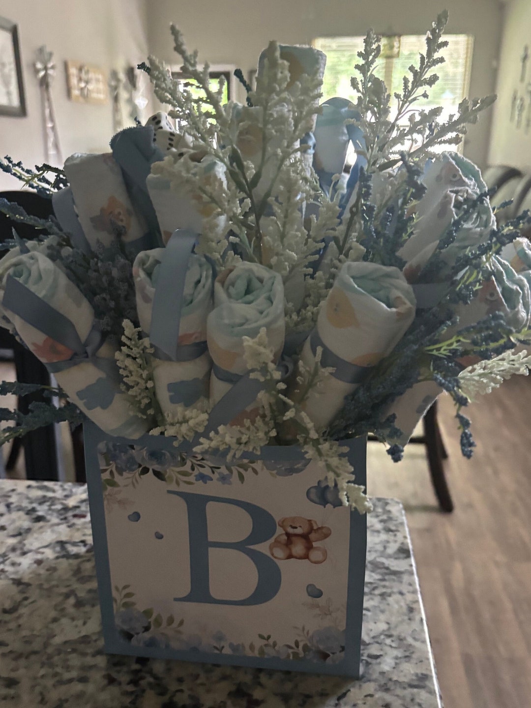 Baby Arrangements, Flower, Diaper , Boy, Gender Reveal, New Mothers ...