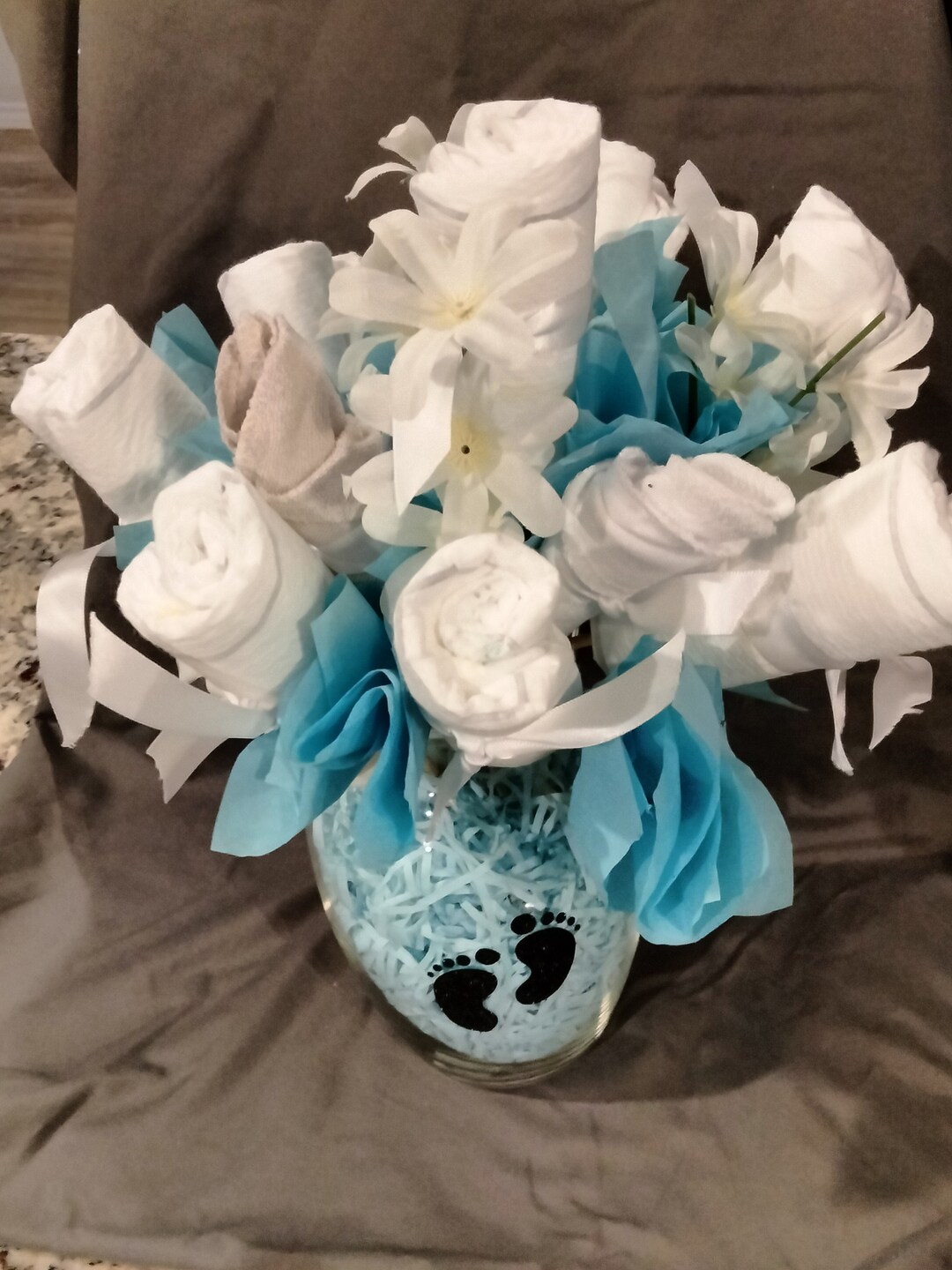 Diaper Bouquet Diaper Arrangement Baby Reveal Neutral - Etsy