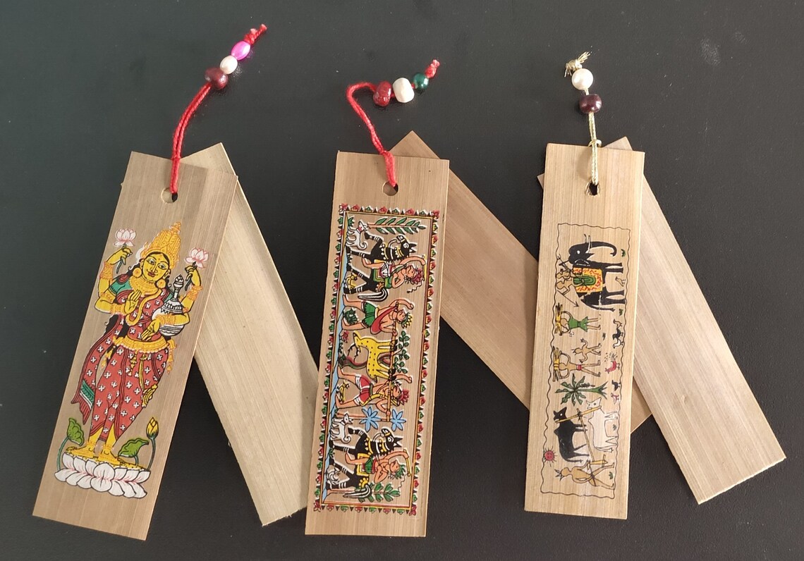 Handcrafted Pattachitra Bookmarks From Odisha Set of 3, Indian ...