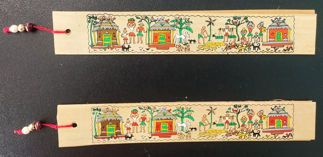 Handcrafted Pattachitra Bookmarks From Odisha Set of 2, Indian ...