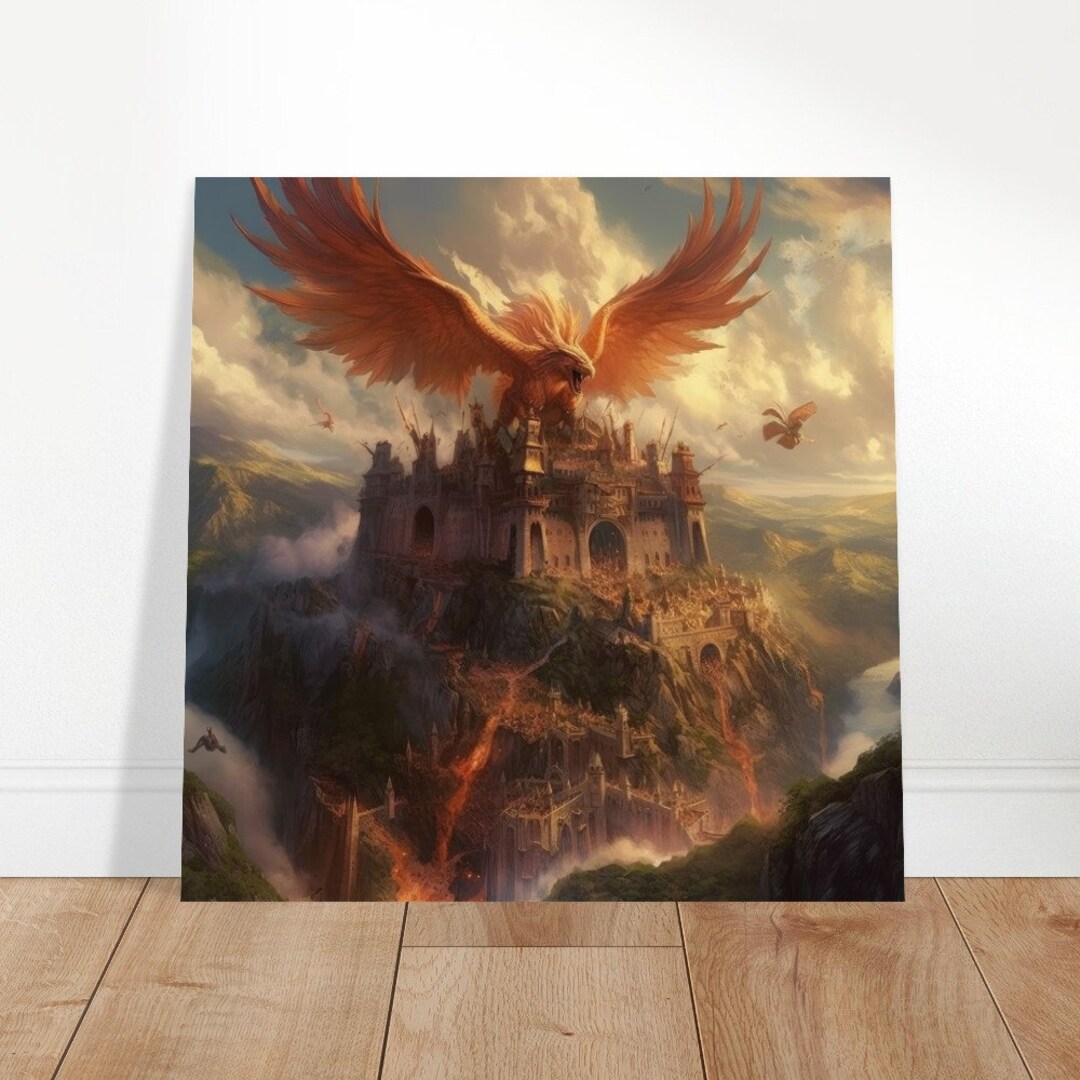 Medieval Fantasy Video Game Poster Mythical Phoenix Monster - Etsy