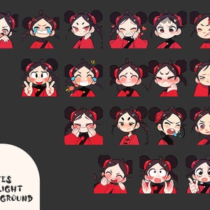 Kawaii Japanese Girl Emotes 18x Bundle, Emotes Mega Pack, Emotes ...