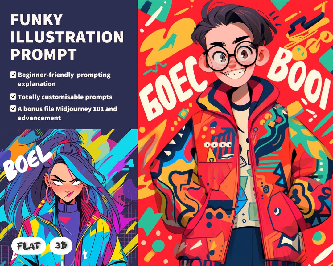 Funky Character Illustration Midjourney Prompt Guide, Beginner-friendly ...