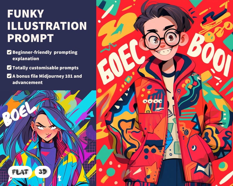Funky Character Illustration Midjourney Prompt Guide, Beginner-friendly ...
