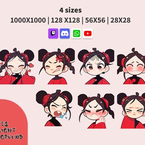 Kawaii Japanese Girl Emotes 18x Bundle, Emotes Mega Pack, Emotes ...