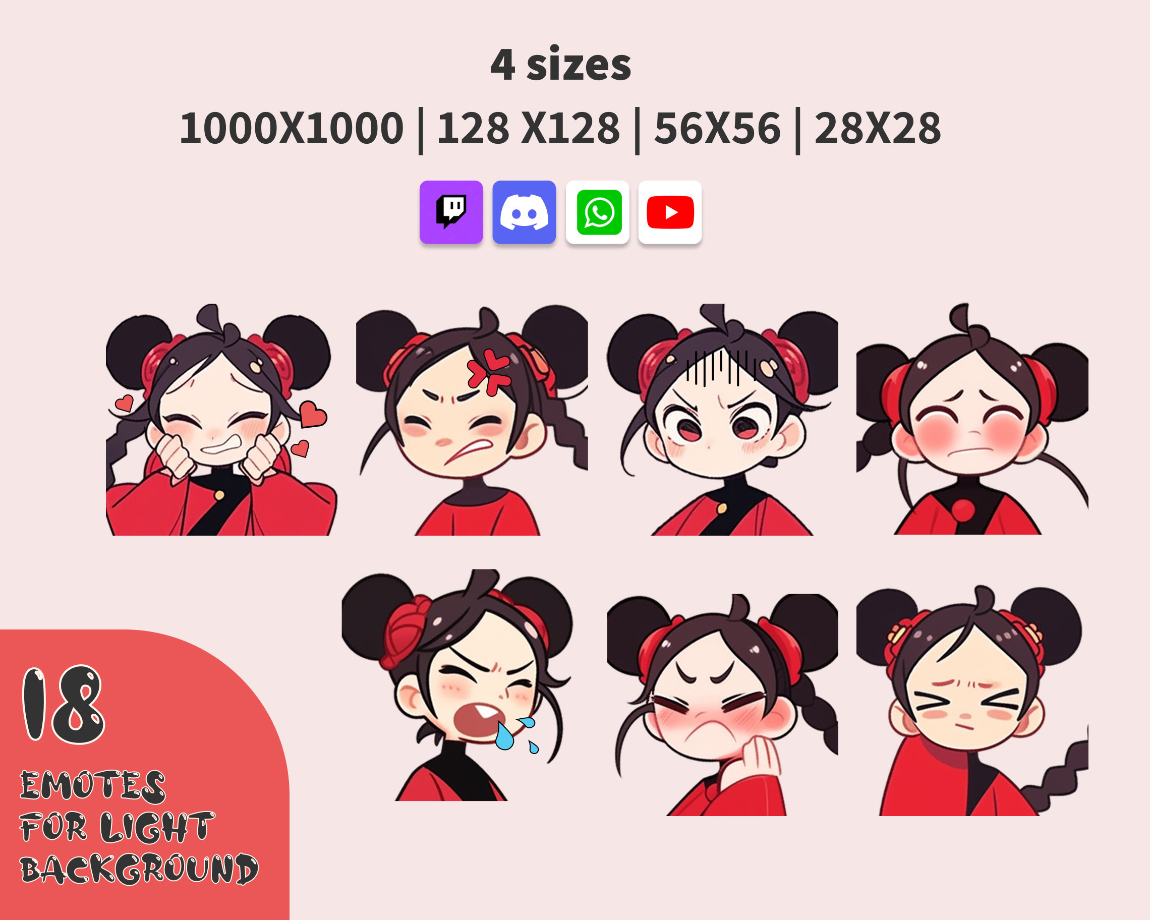 Kawaii Japanese Girl Emotes 18x Bundle, Emotes Mega Pack, Emotes ...