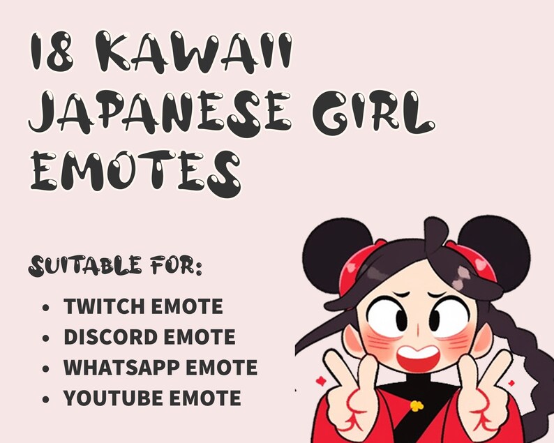 Kawaii Japanese Girl Emotes 18x Bundle, Emotes Mega Pack, Emotes ...