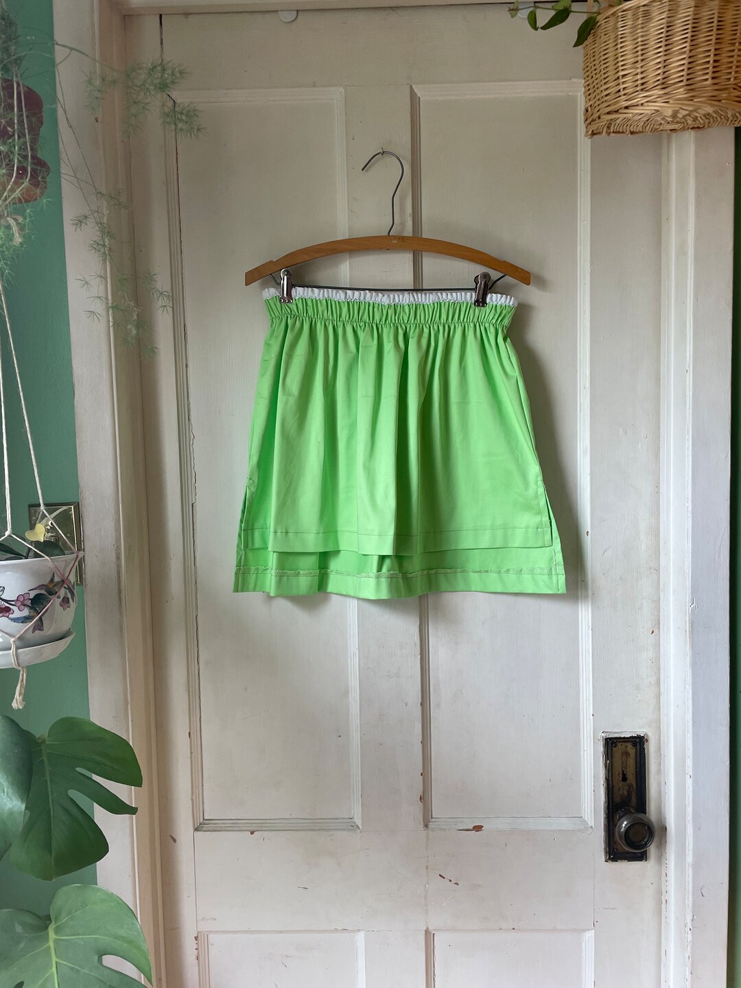 Lime High Front Low Back Skirt - Adjustable Waist 30"-44" - Handmade ...