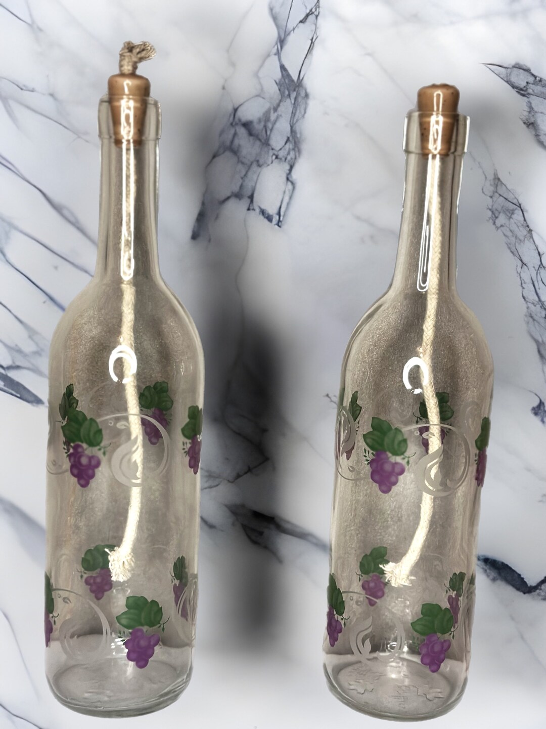 Grapevine Bottles With Rope & Cork - Etsy