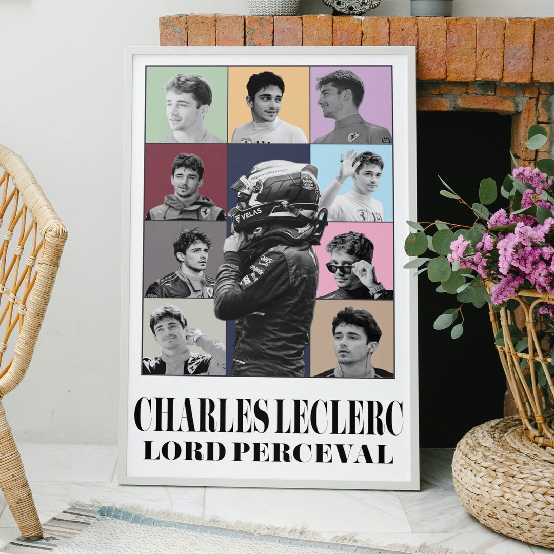 Charles Leclerc lord Perceval Digital Poster in the Eras Tour Style Vibrant and Black and White ...