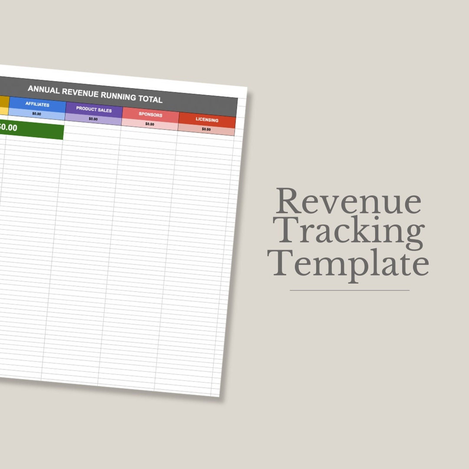 Influencer Revenue Tracking Document - Etsy