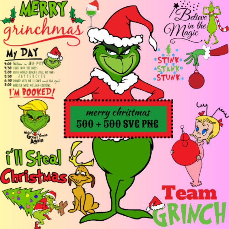 Grinch Face Svg Bundle Grinch Png Bundle Cricut Christmas Svg My