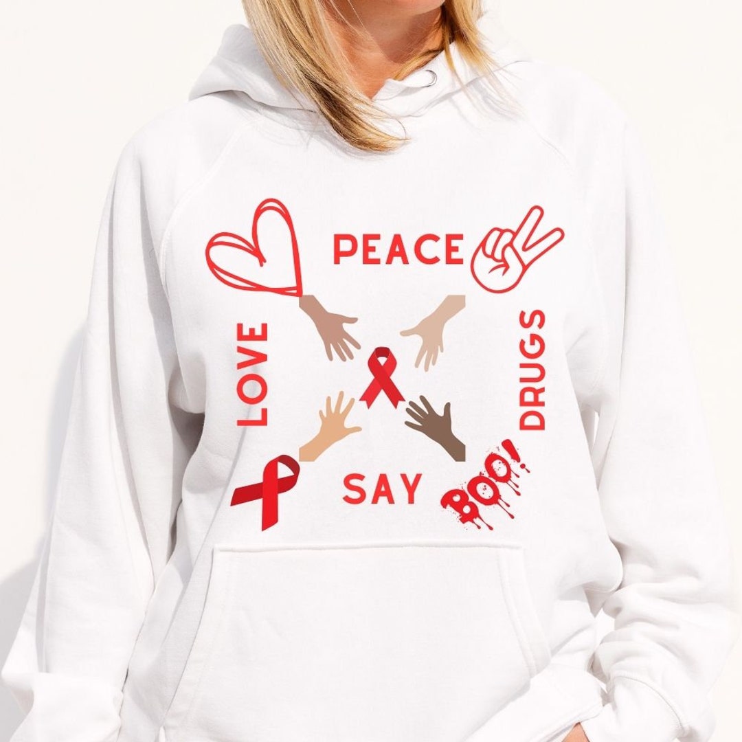 Peace Love Drug Free SVG Say No to Drug Svg Red Ribbon Week - Etsy