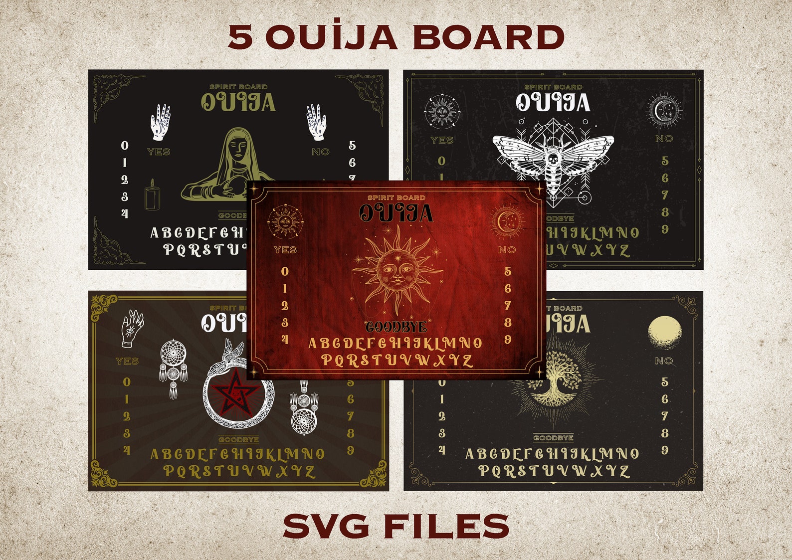 Ouija Board Svg Bundle, Ouija Occult Svg, Oracle Spirit Board, Dead ...