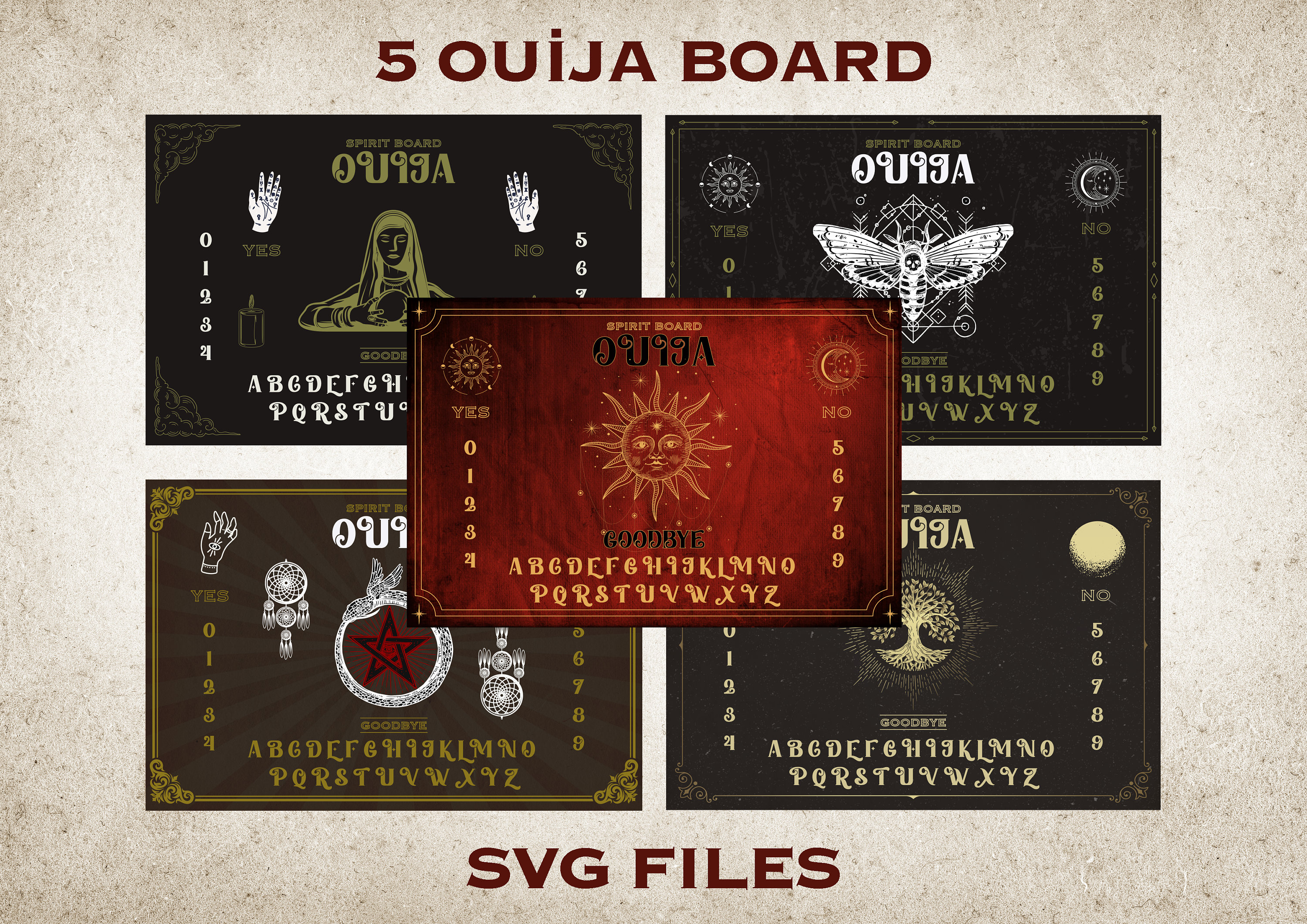 Ouija Board Svg Bundle, Ouija Occult Svg, Oracle Spirit Board, Dead ...