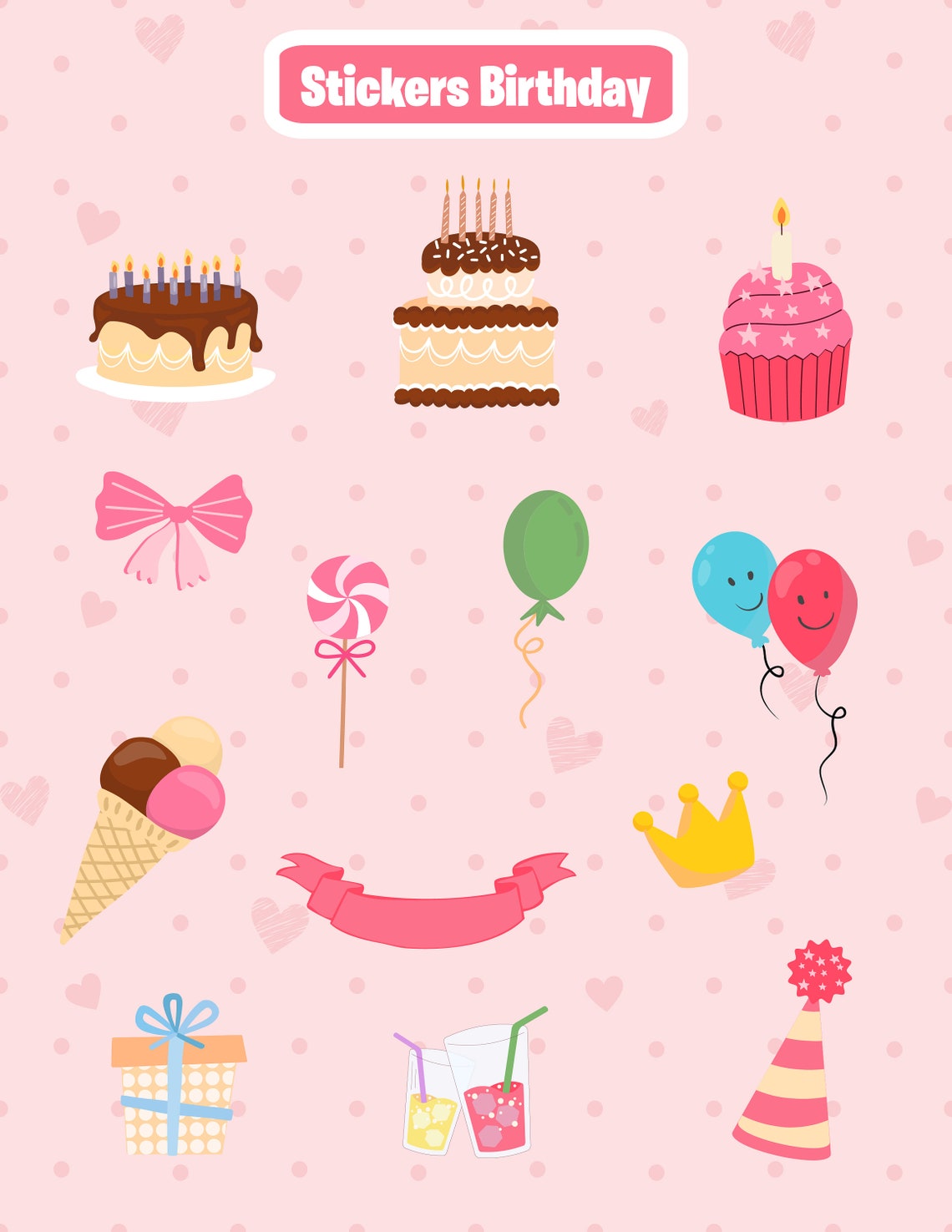Birthday Sticker | Birthday Party Planner Stickers | Bullet Journal ...