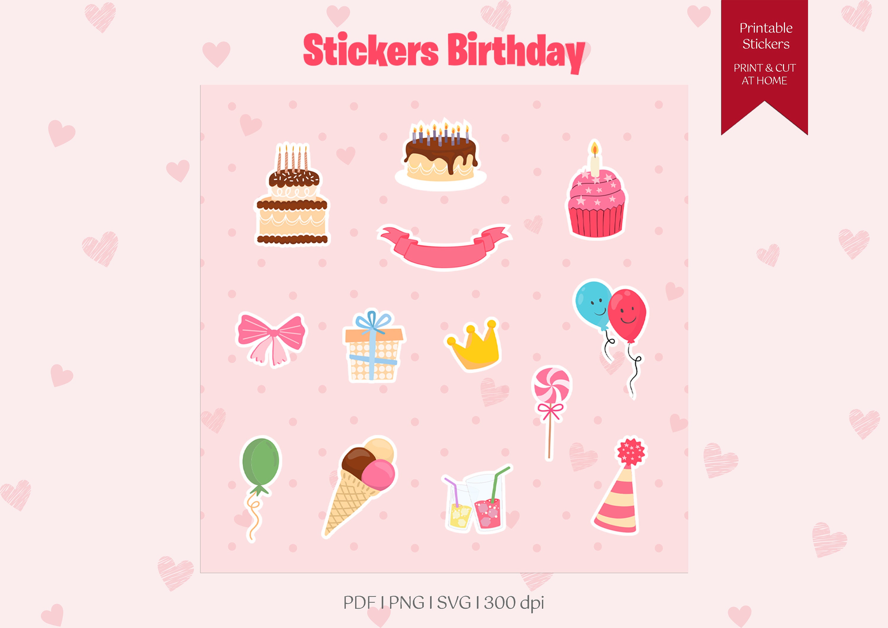 Birthday Sticker | Birthday Party Planner Stickers | Bullet Journal ...