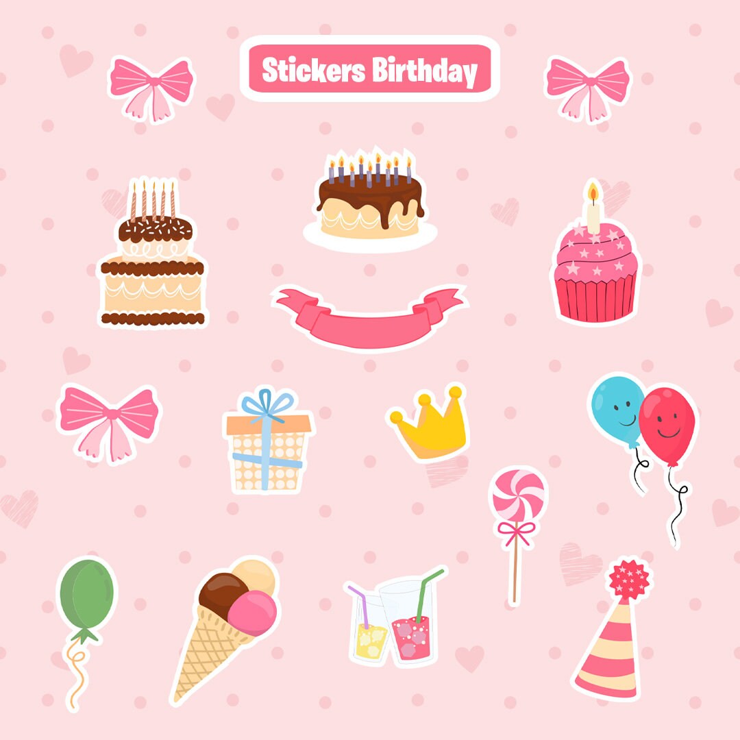 Birthday Sticker | Birthday Party Planner Stickers | Bullet Journal ...
