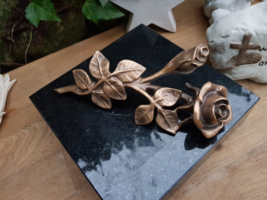 Rose Bronze, Large, Plastic Ornament Made of Solid Bronze, Rose, Cast ...