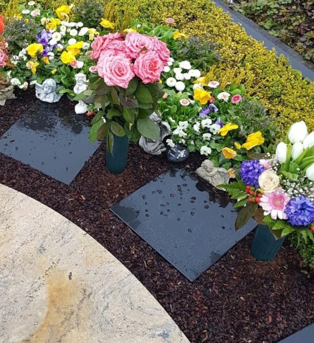 Stepping Stone, Gravestone, Grave Decoration, Granite Slab, Black ...