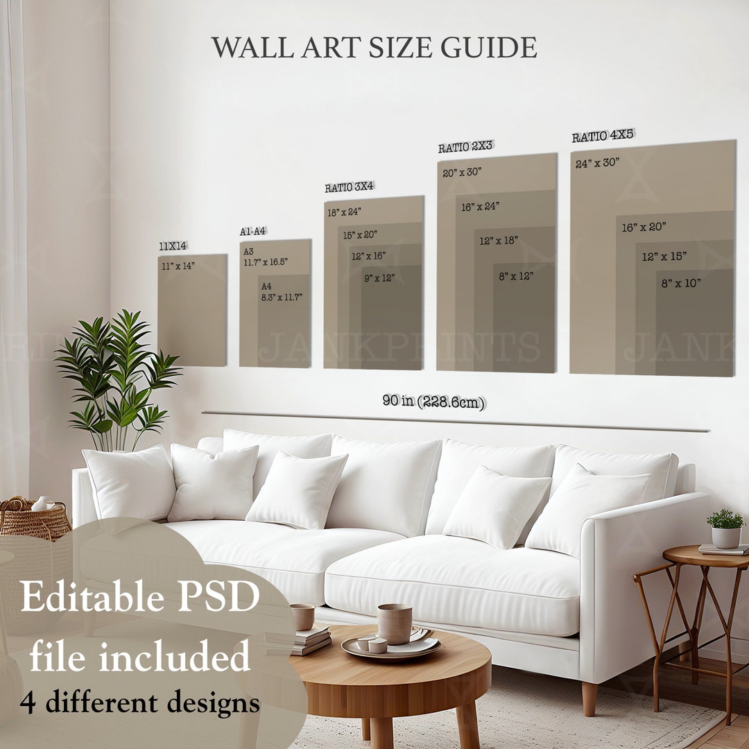 Wall Art Size Guide, Frame Size Guide, Poster Size Chart, Print Size ...