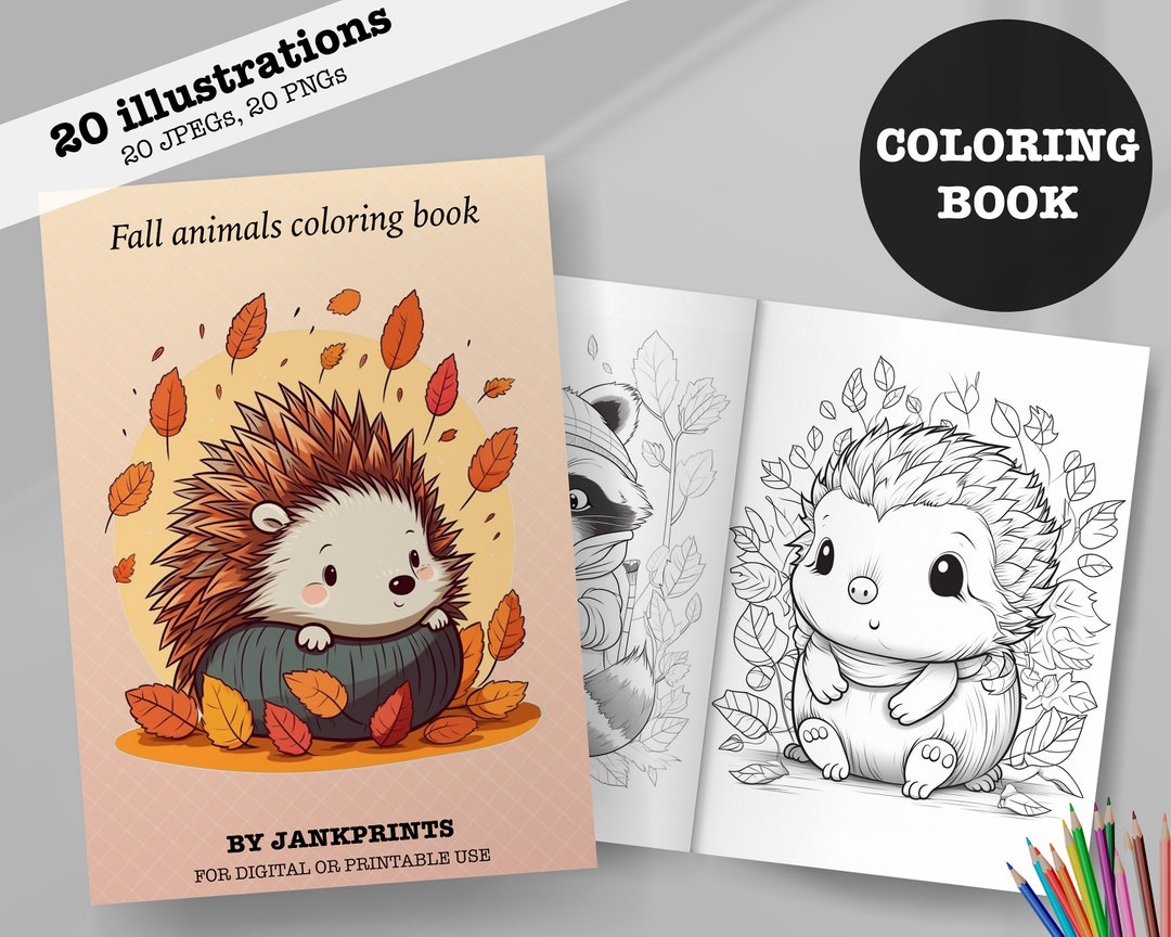 Fall Coloring Pages: Woodland Animals Adult/kids Coloring Book for ...