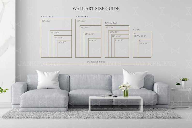 Wall Art Size Guide, Frame Size Guide, Poster Size Chart, Print Size ...