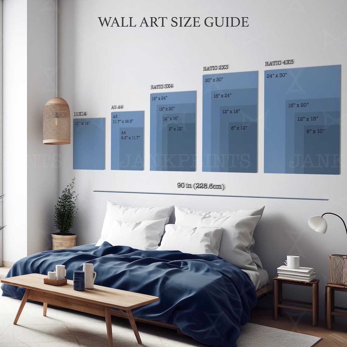 Wall Art Size Guide, Frame Size Guide, Poster Size Chart, Print Size ...