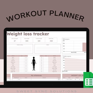 Weight Loss Tracker, Workout Planner, Google Sheets Fitness Planner ...