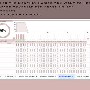 Weight Loss Tracker, Workout Planner, Google Sheets Fitness Planner ...