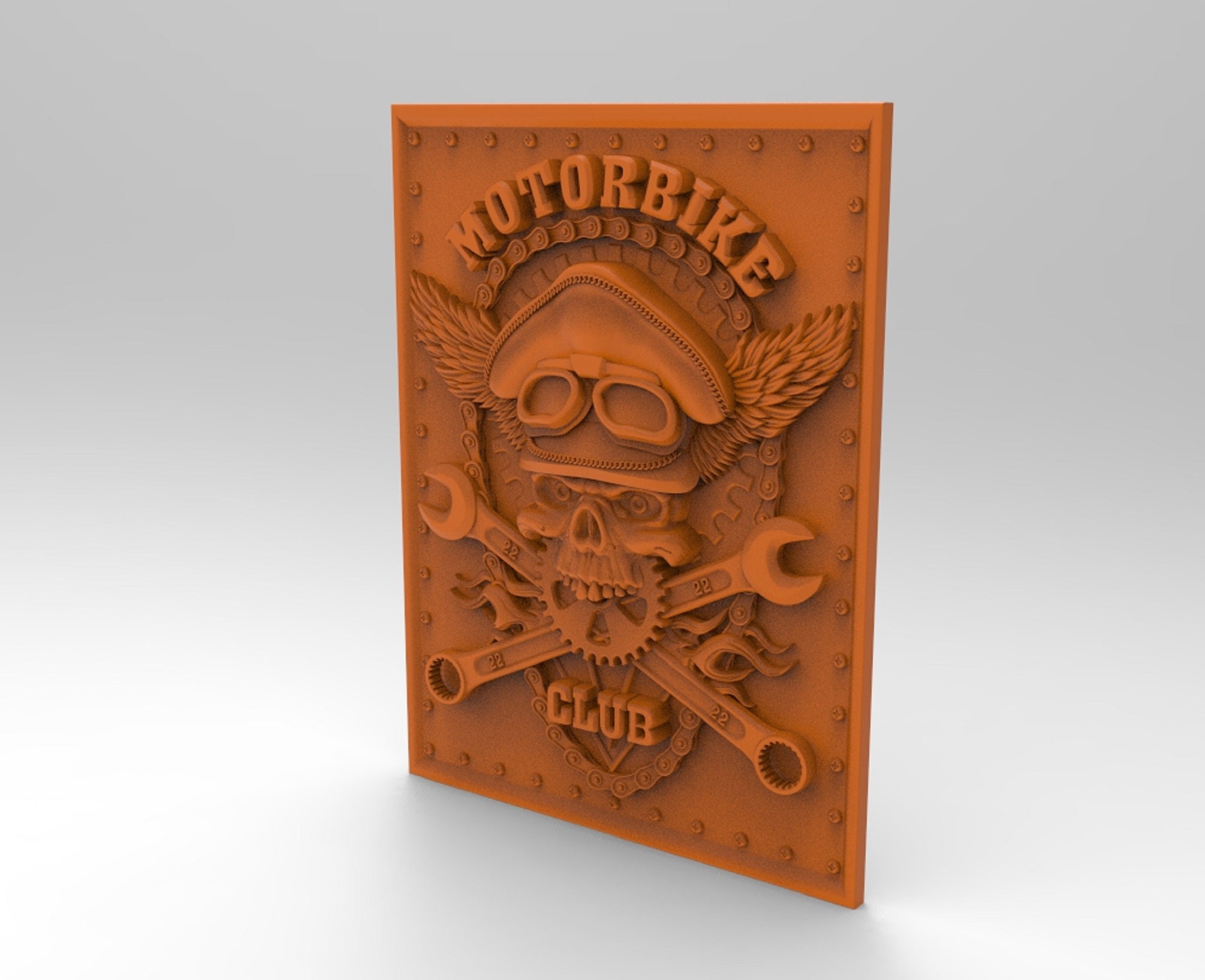 Engıne Club Skull Stl Files, CNC Router Engraver, Vetric, V-carve, CNC ...