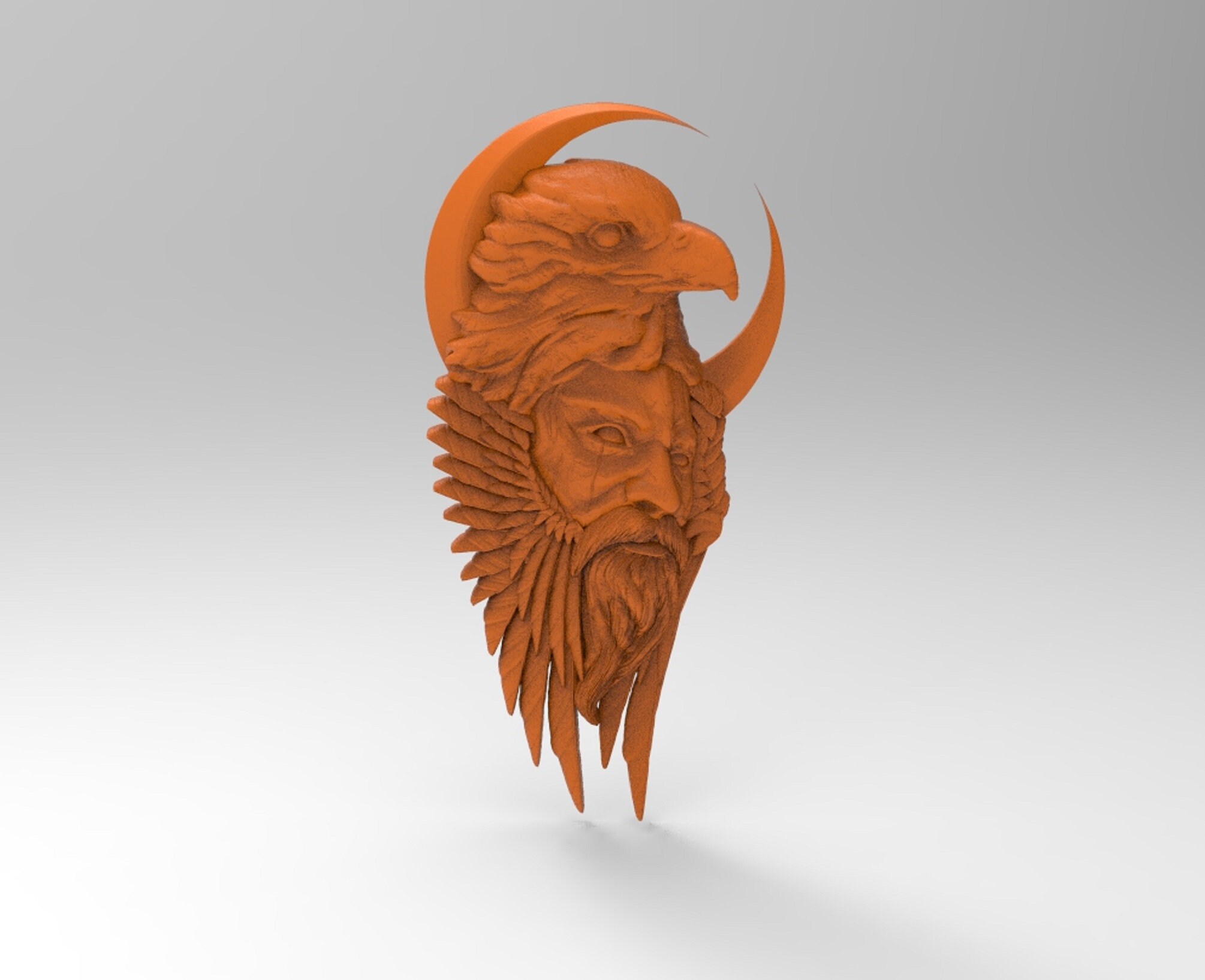 Native Man and Eagle Stl Files, CNC Router Engraver, Vetric, V-carve ...