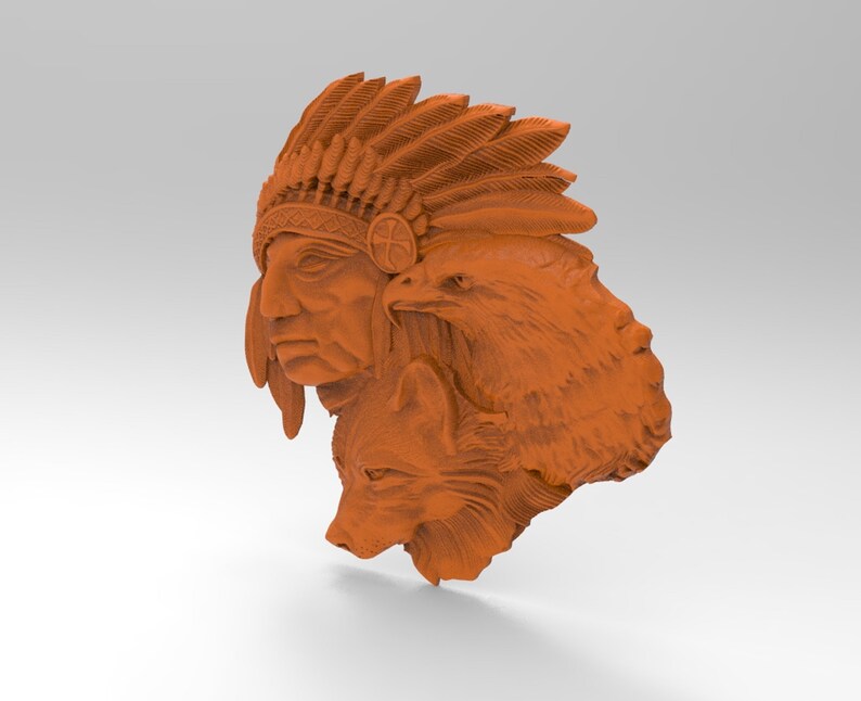 Native and Eagle Stl Files CNC Router Engraver Vetric - Etsy UK