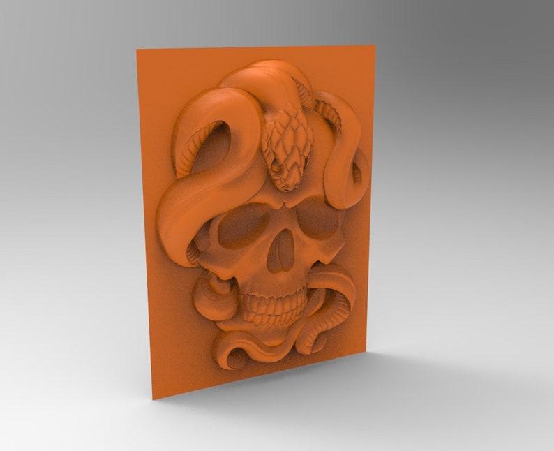Skull and Snake Stl Files, CNC Router Engraver, Vetric, V-carve, CNC ...