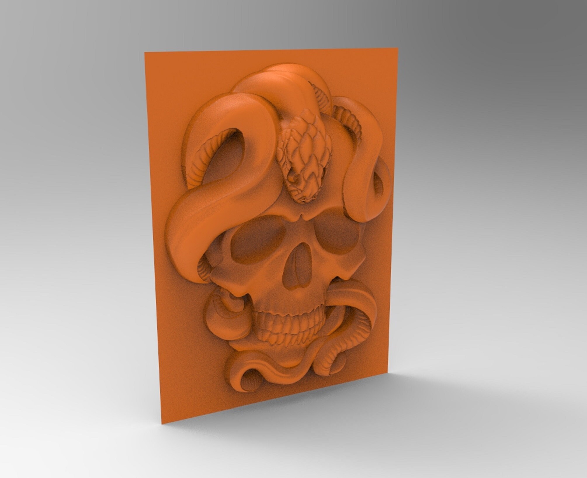 Skull and Snake Stl Files, CNC Router Engraver, Vetric, V-carve, CNC ...