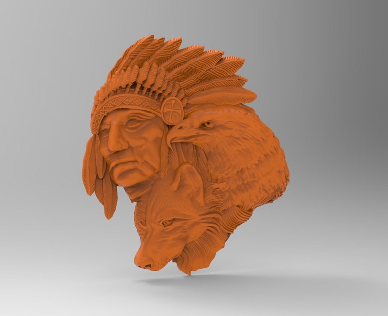 Native and Eagle Stl Files CNC Router Engraver Vetric - Etsy UK