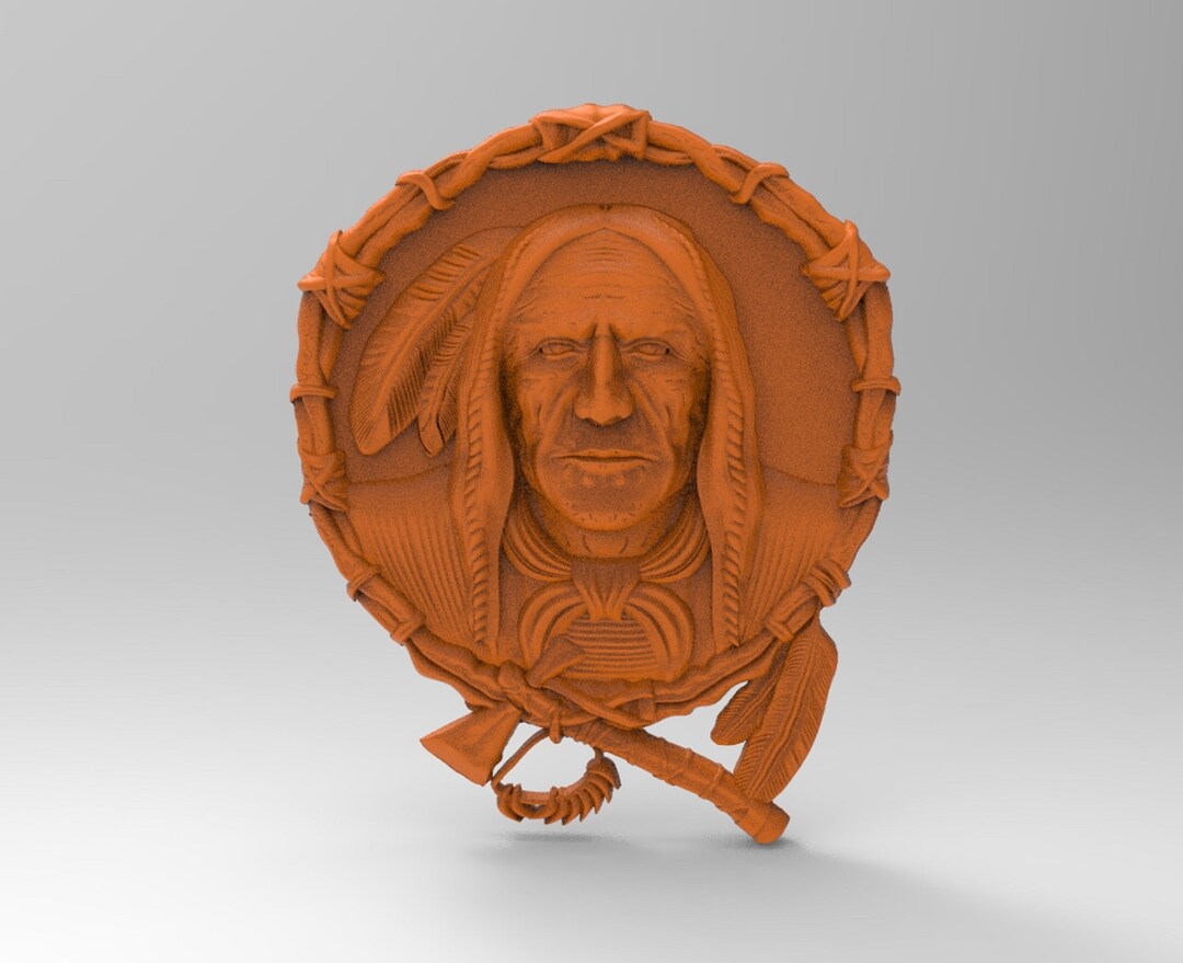 Native American Man Stl Files, CNC Router Engraver, Vetric, V-carve ...