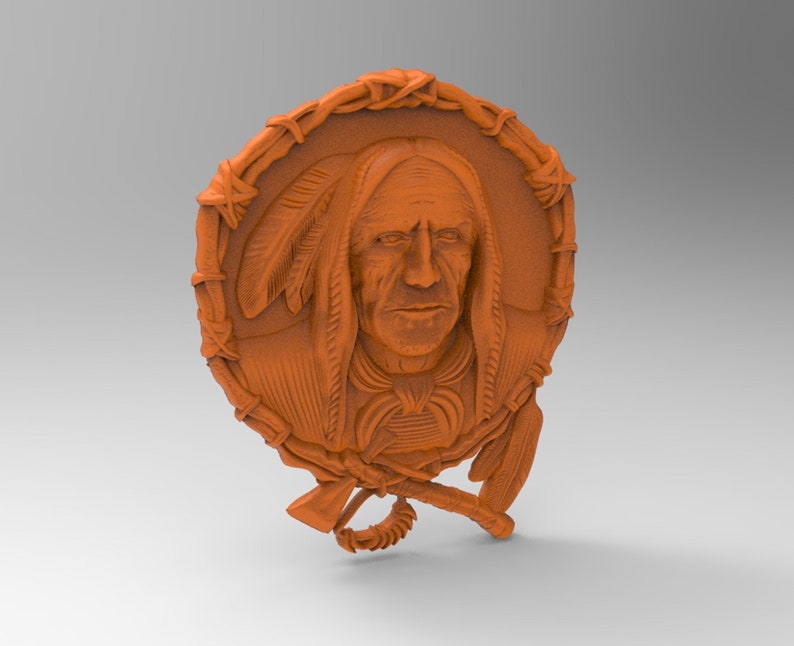 Native American Man Stl Files CNC Router Engraver Vetric - Etsy