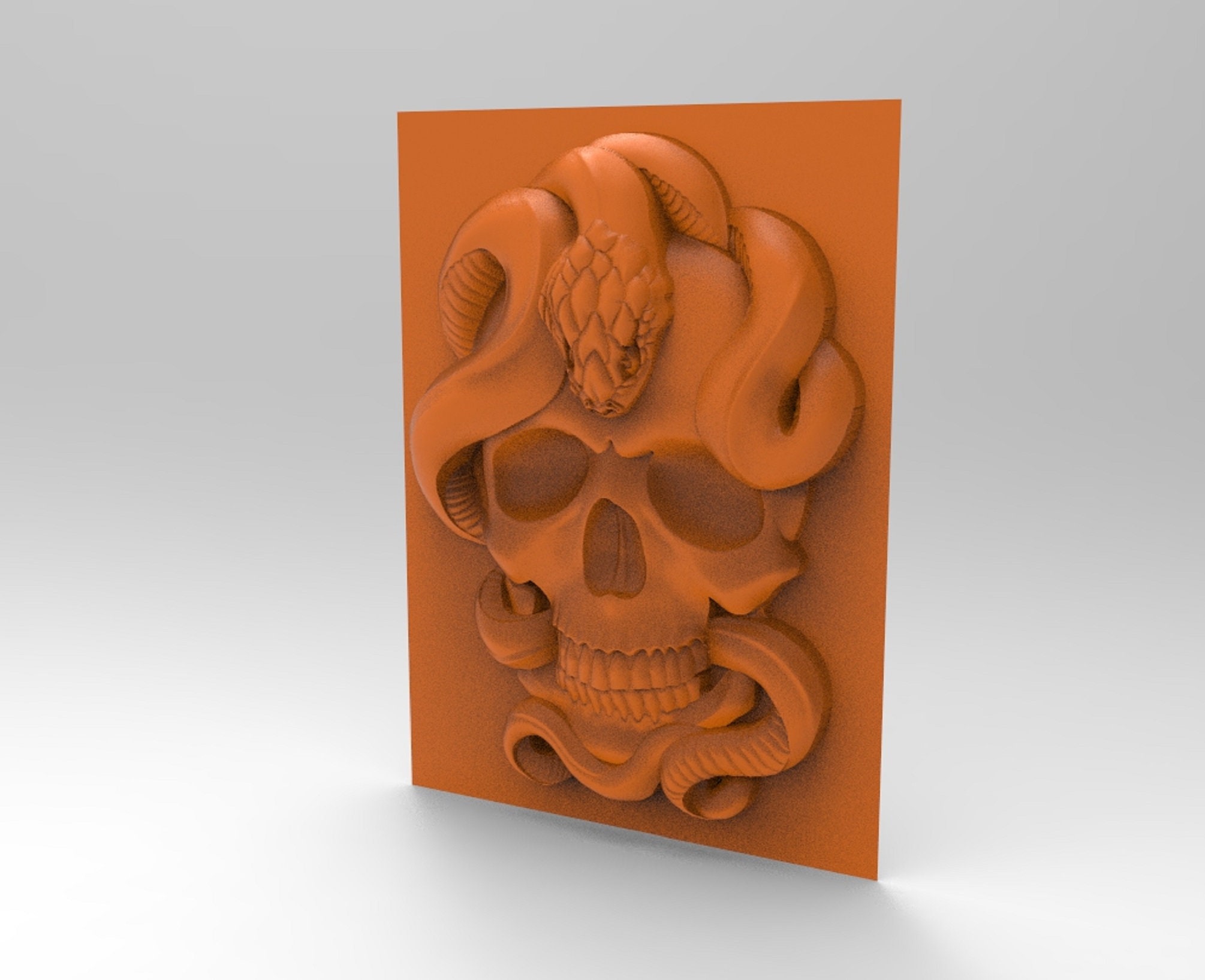 Skull and Snake Stl Files, CNC Router Engraver, Vetric, V-carve, CNC ...