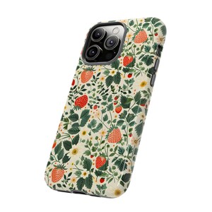 Vintage Strawberry Fields | Green Floral Phone Case | iPhone 16, 15, 14 ...