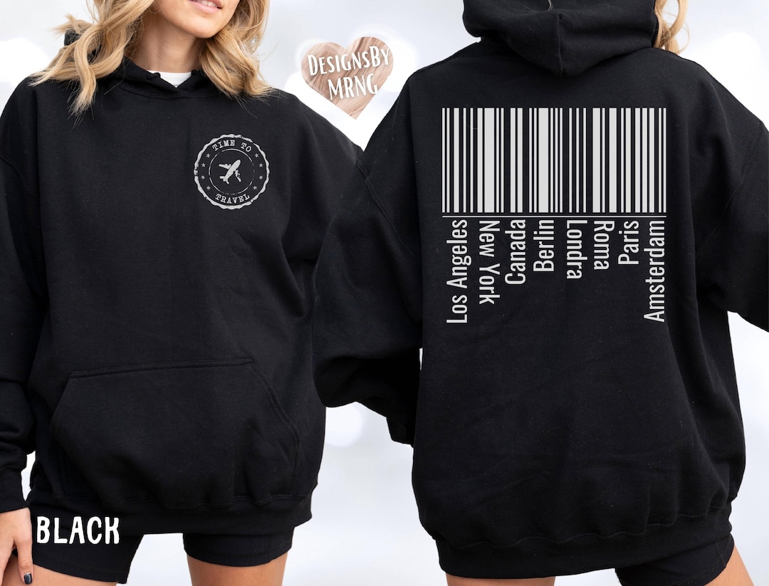 Cool Cities Barcode Design Traveling Sweatshirt, Determine the Next ...