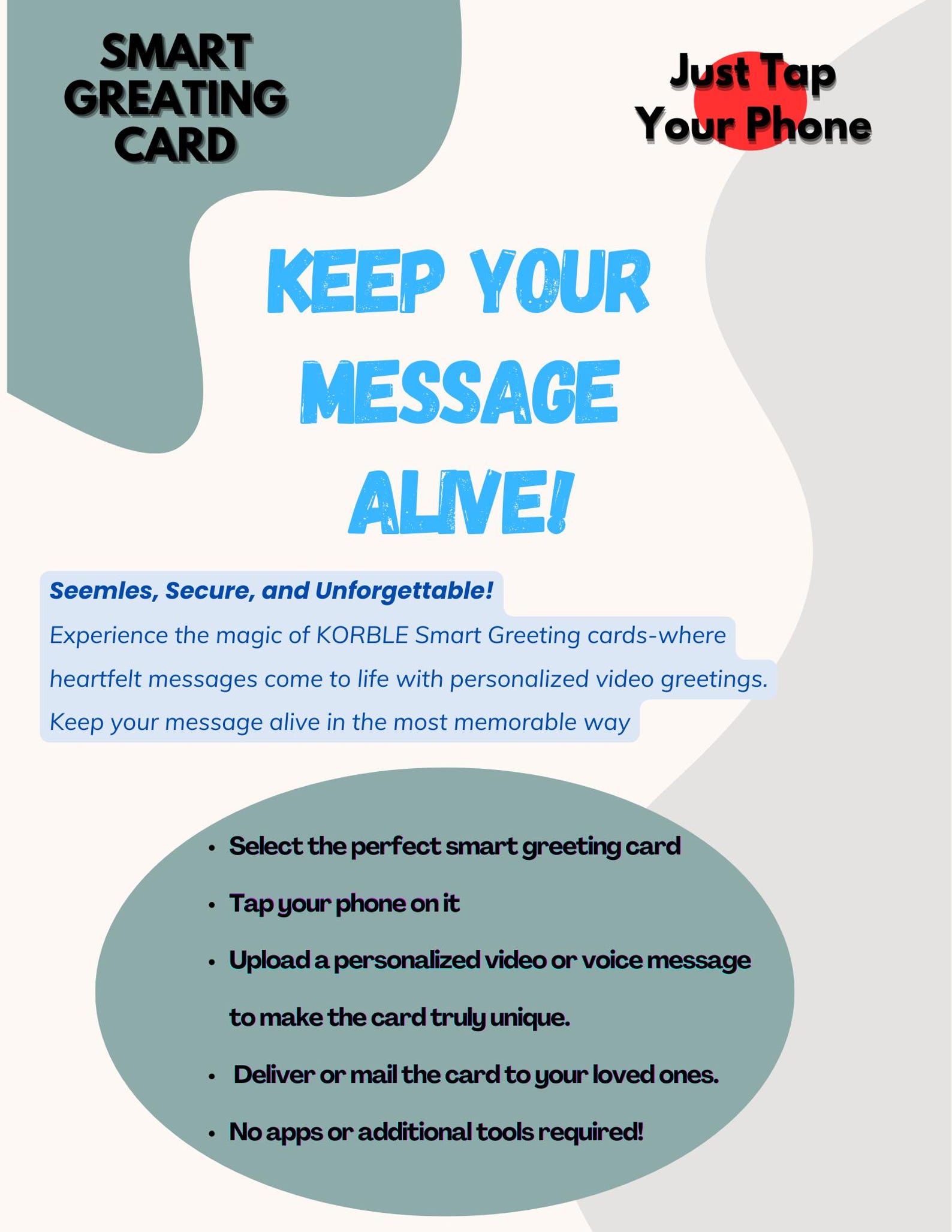 Smart Birthday Greeting Card With NFC, Custom Thanksgiving Greeting ...