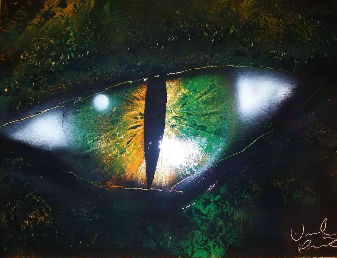 Dragon Eye Spray Paint Art Custom Colors 11x14 Inch - Etsy