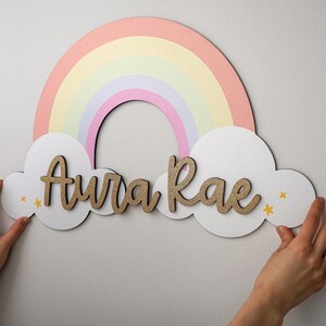 Personalized Rainbow Decor With Custom Name Sign Wooden Name Sign, Name ...