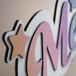 Cute Wooden Sign With Custom Name - Personalized Letters With Star ...
